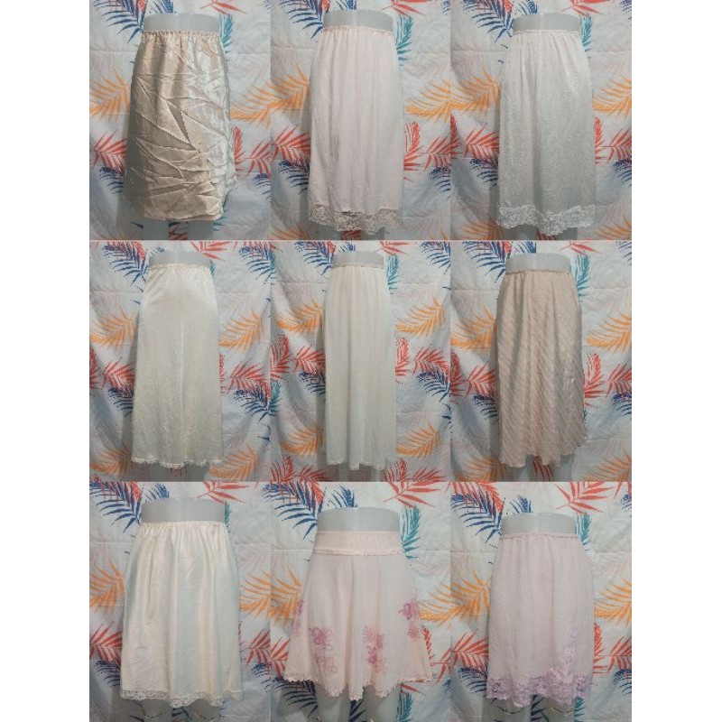 PRELOVED SILK HALF SLIP/ INNER SKIRT WHITE & BLACK | Shopee Philippines