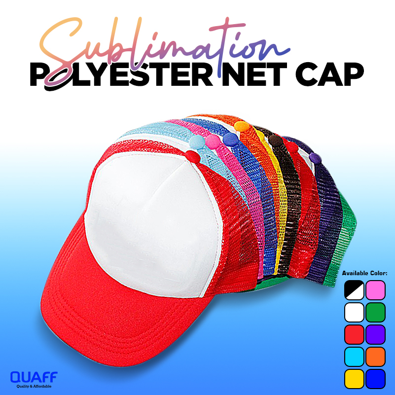 QUAFF Sublimation Net Cap Polyester Printable Net Trucker 10pcs ...