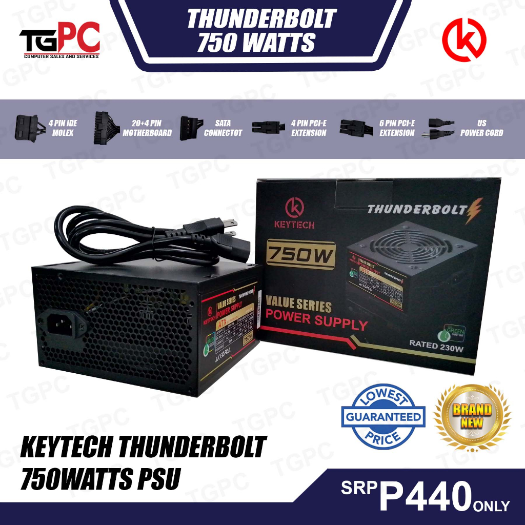Keytech Thunderbolt 750 watts PSU | Shopee Philippines