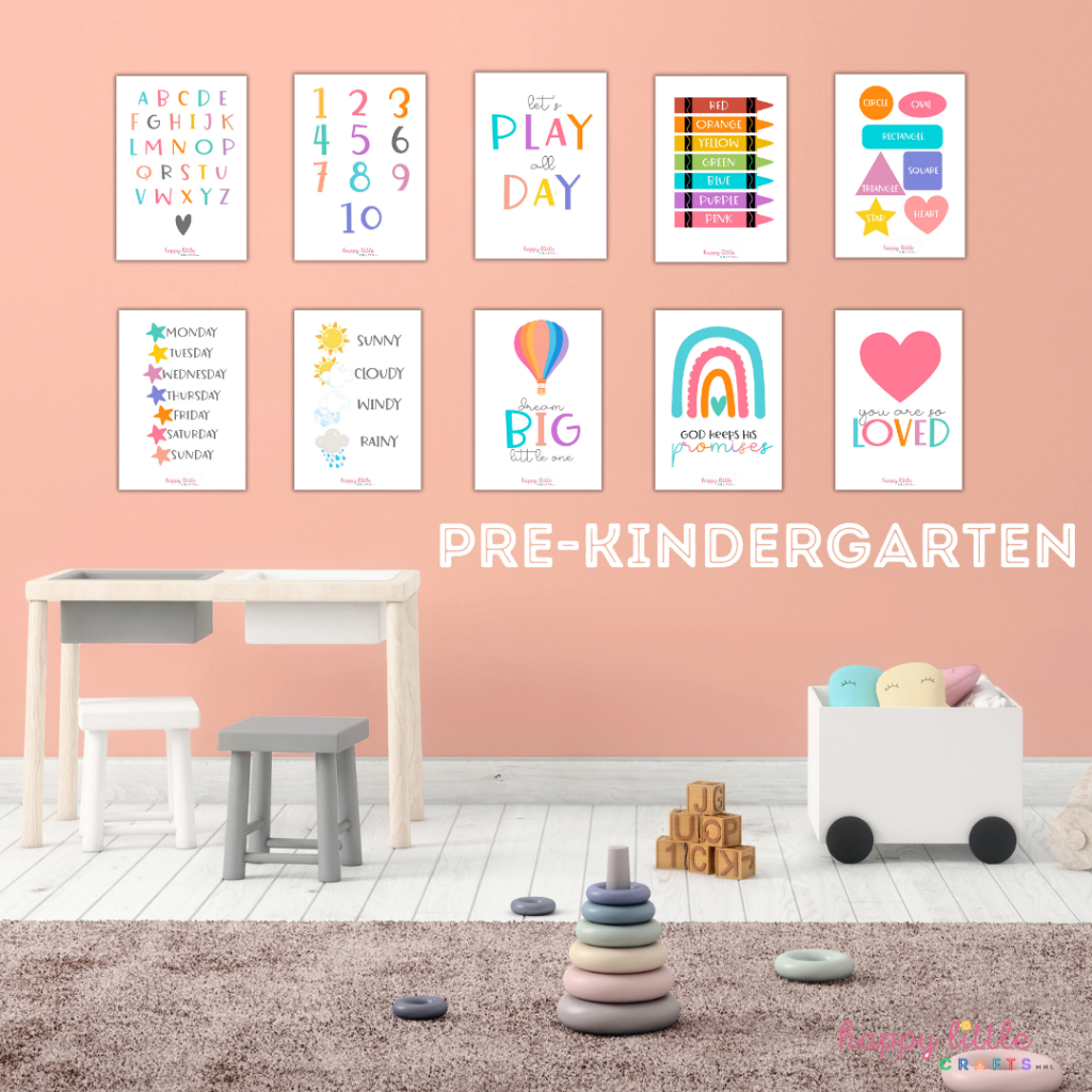 A4 "PRE-KINDERGARTEN" Nursery/Playroom/Classroom/Clinic Wall Posters ...