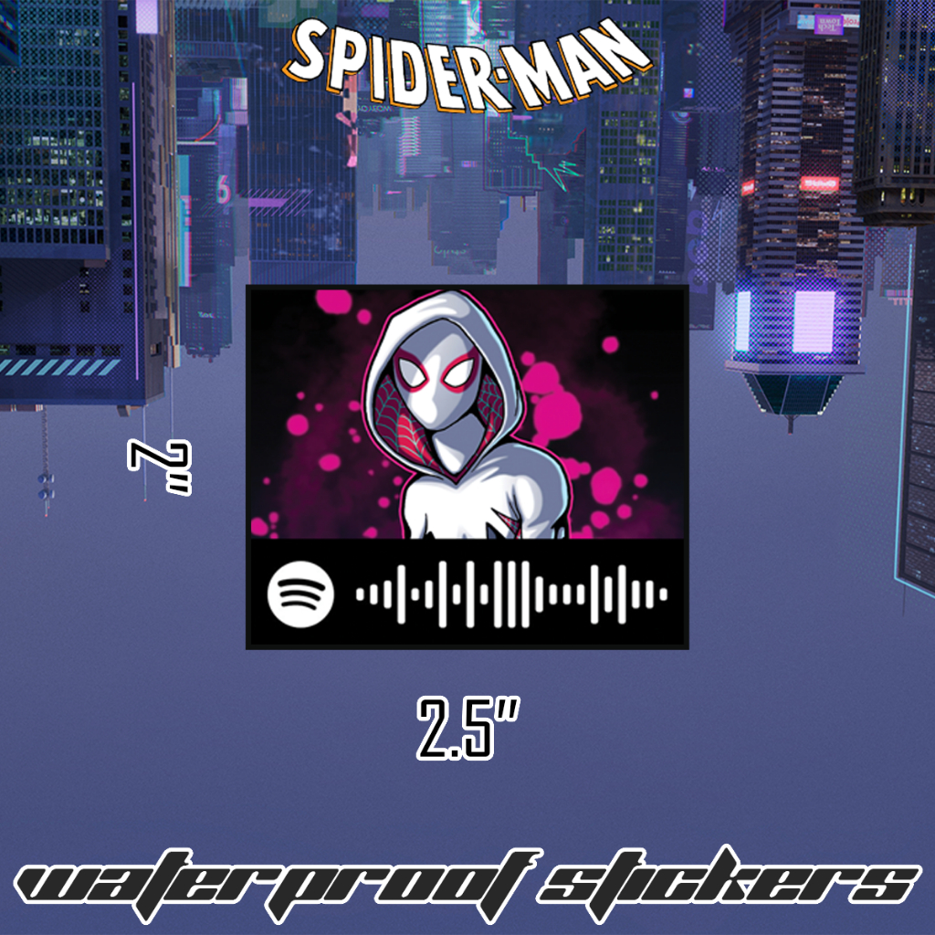 SPIDER-MAN 】SPOTIFY CODES WATERPROOF VINYL STICKER | SOLD PER PIECE ...