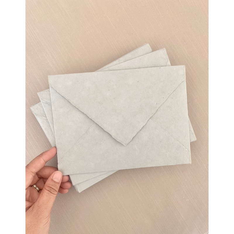Abaca Handmade Paper Envelopes in ASH GRAY | Shopee Philippines