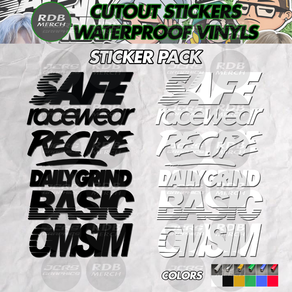 Safe Racewear Recipe Basic Daily Grind Sticker Pack - Decals for ...