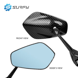 Street King Side Mirror v2 Anti-Glare Blue Lens Carbon Fiber Design CNC ...