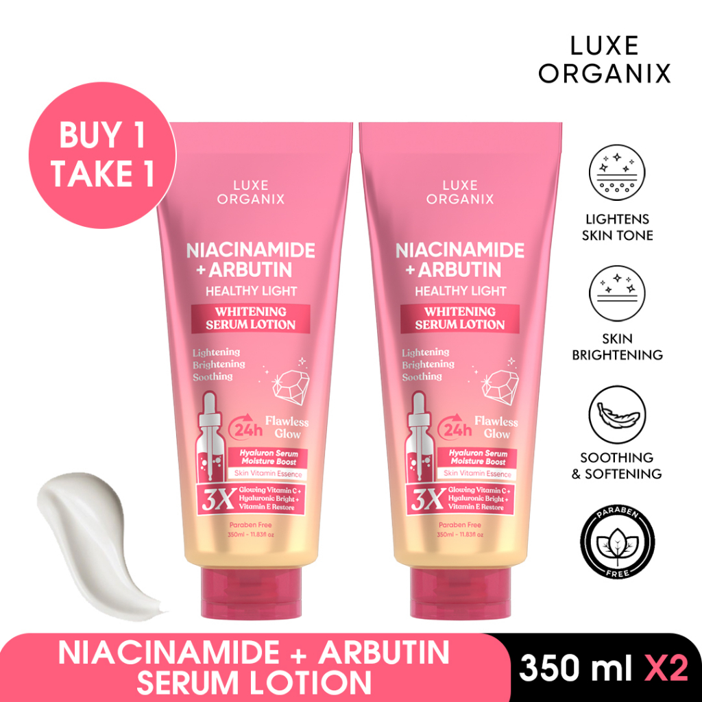 Luxe Organix Niacinamide + Alpha Arbutin Healthy Light Whitening Serum Lotion 350ml B1T1 ...