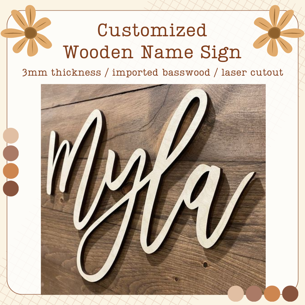 Personalized Wooden Name Sign Name Cut Out | Shopee Philippines