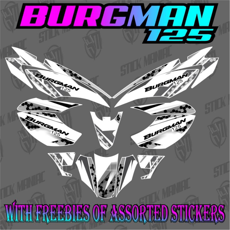 Suzuki Burgman 125 decals sticker, Laminated | Shopee Philippines