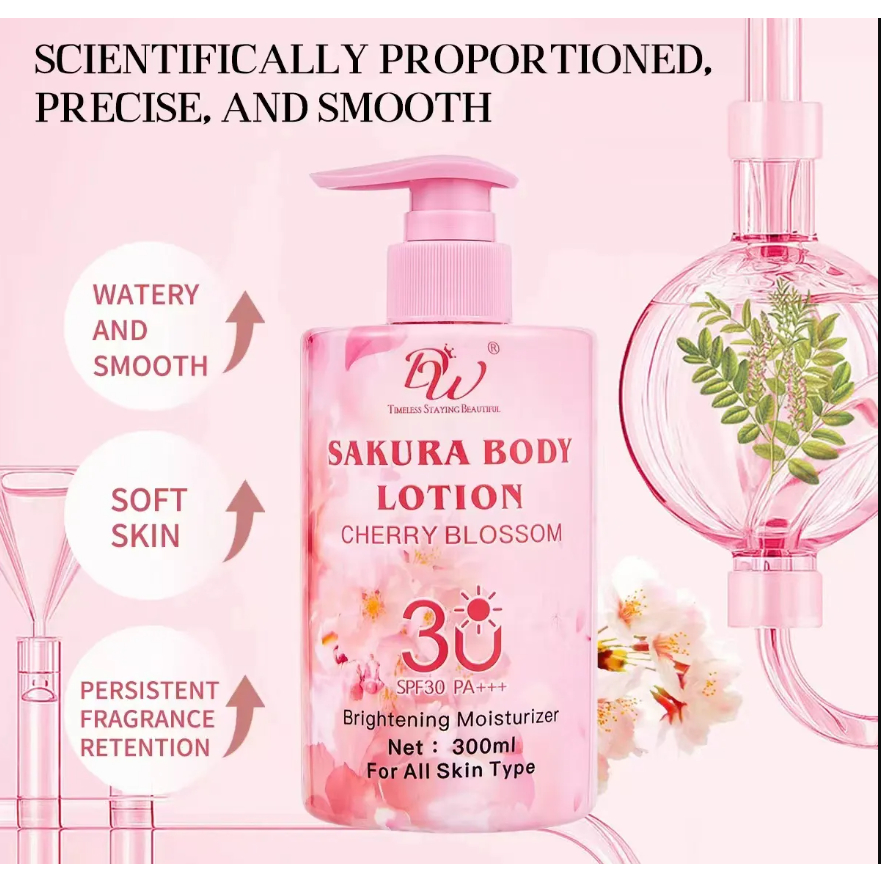 DW Sakura SPF30 PA+++ Body Lotion Cherry Blossom Moisturizer Lotion 300ml 2 Ratings | Shopee ...