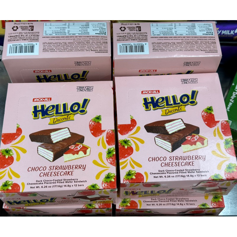 Hello! Wafers Desserts Choco Strawberry Cheesecake (14.8g x 12 ...