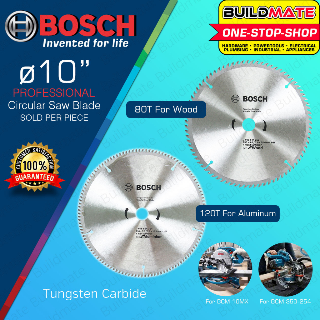 BUILDMATE Bosch Circular Saw Blade for Mitre Saw 10" 80T | 120T ECO for ...