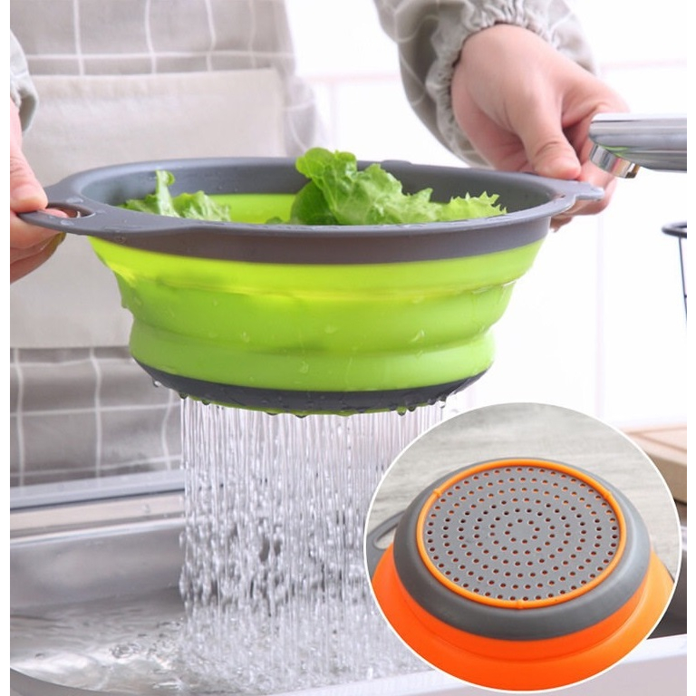 Kichen Foldable Collapsible Silicone Colander R-04 Fruit Vegetable ...