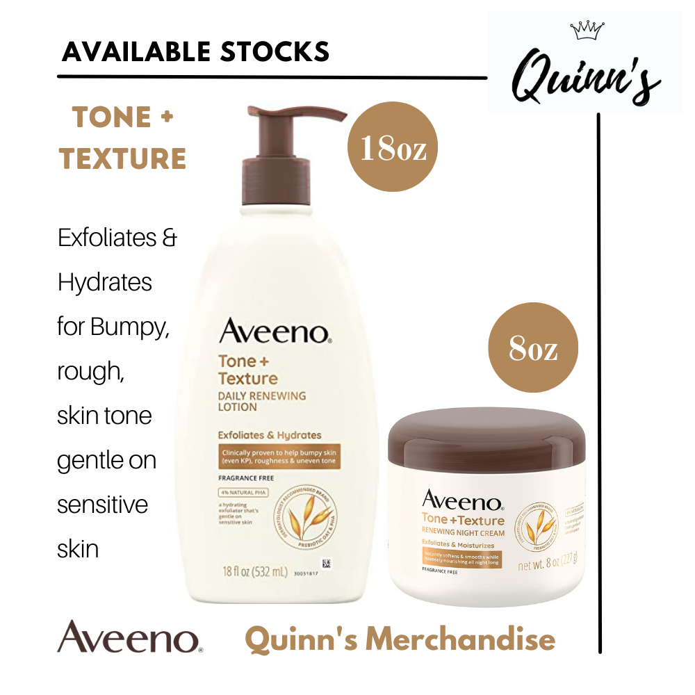 Aveeno Tone + Texture Daily Renewing Body Lotion 18oz Night Cream 8oz ...