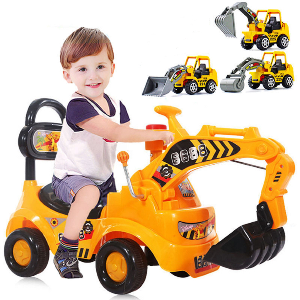 Children's Excavators Can Sit And Ride Engineering Vehicles, Large ...