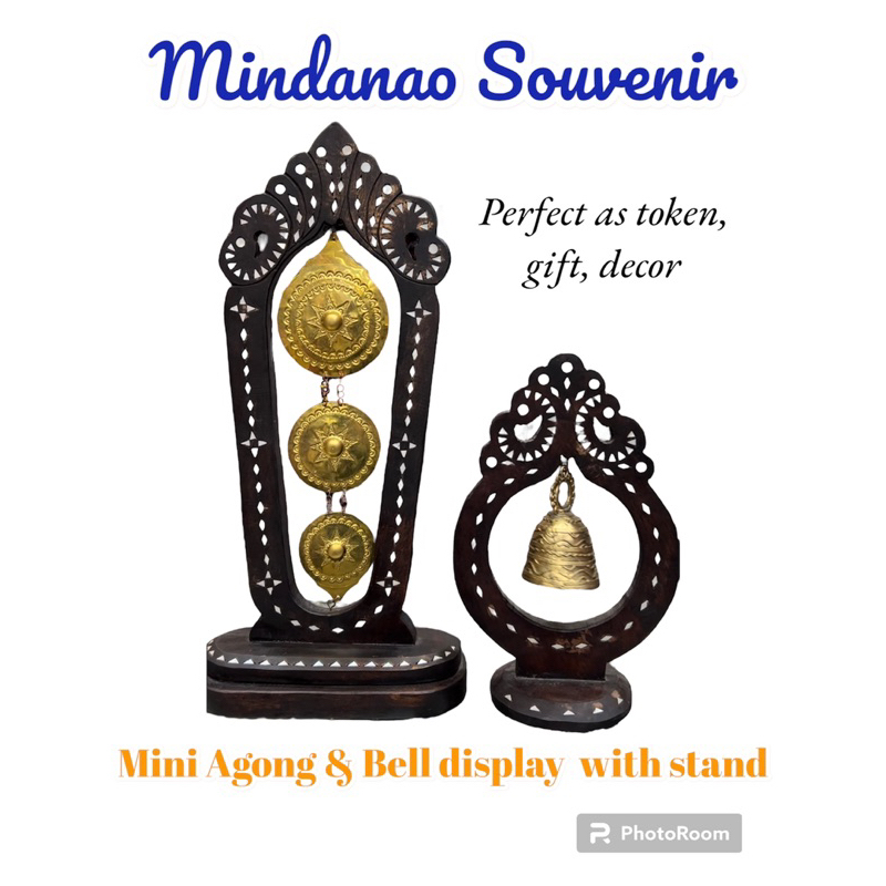 Mini Agong Kulintang & Brass Bells Display Stand with mother of pearl ...