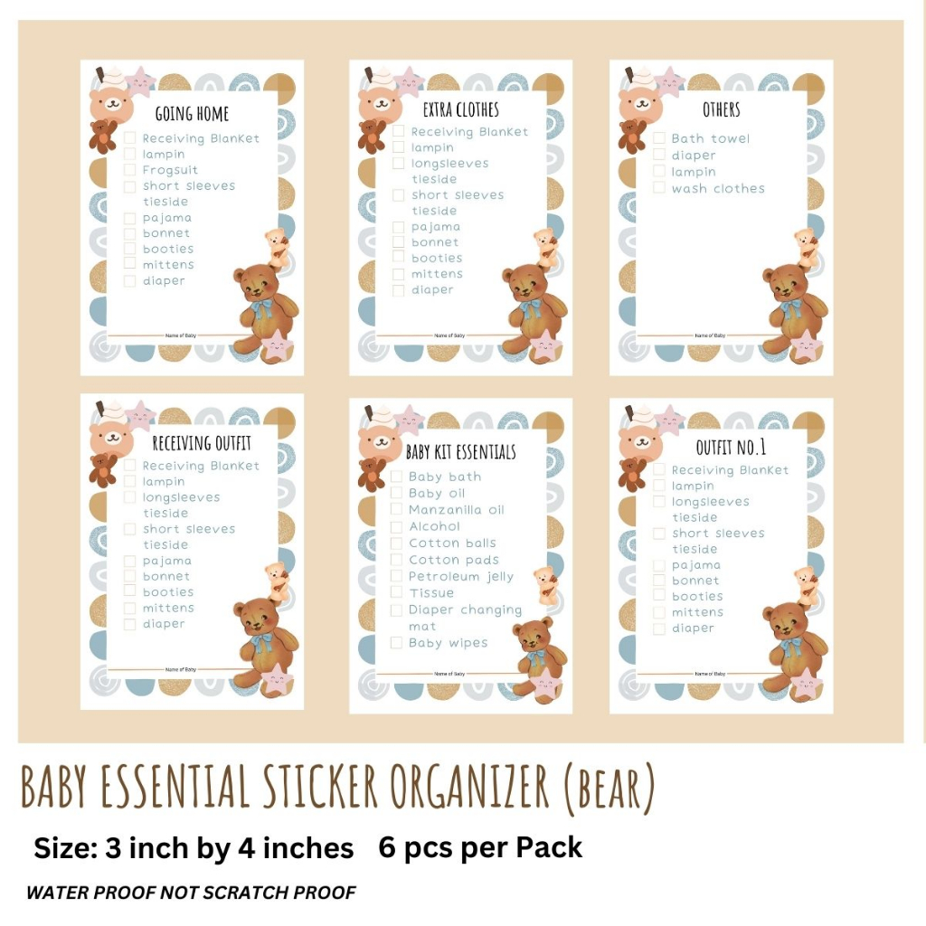 baby, mommy and hospital document essential sticker labels | Shopee ...