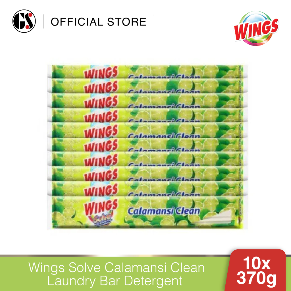 Wings Solve Calamansi Clean Laundry Bar Detergent 370g Set of 10 ...