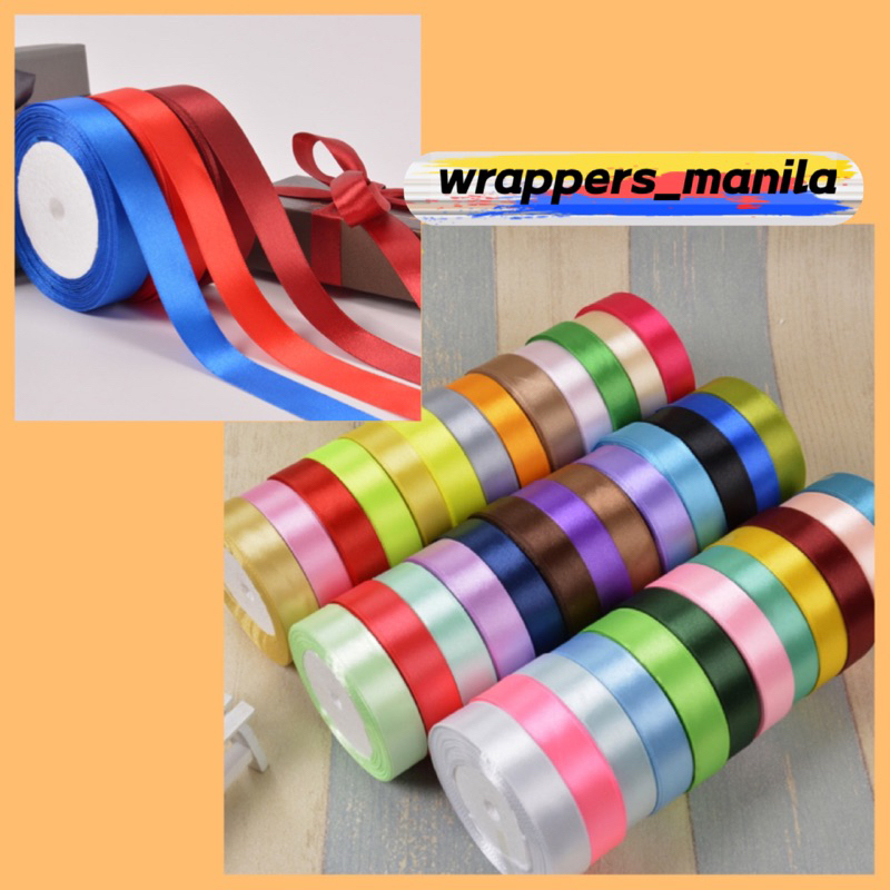 25Yards Plain Gift Wrapping Bouquet Ribbon Satin Ribbon | Shopee ...