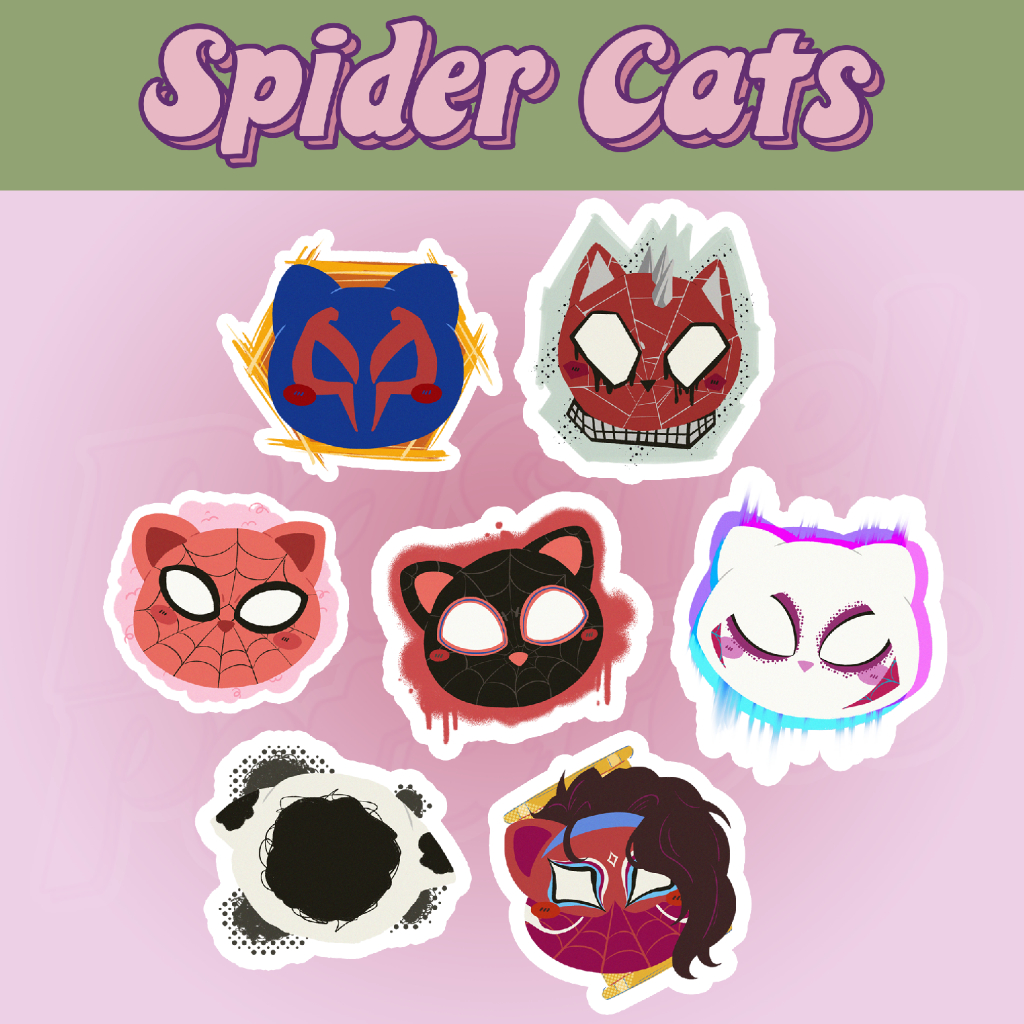 Spiderverse Spider Cats Vinyl Stickers | Shopee Philippines