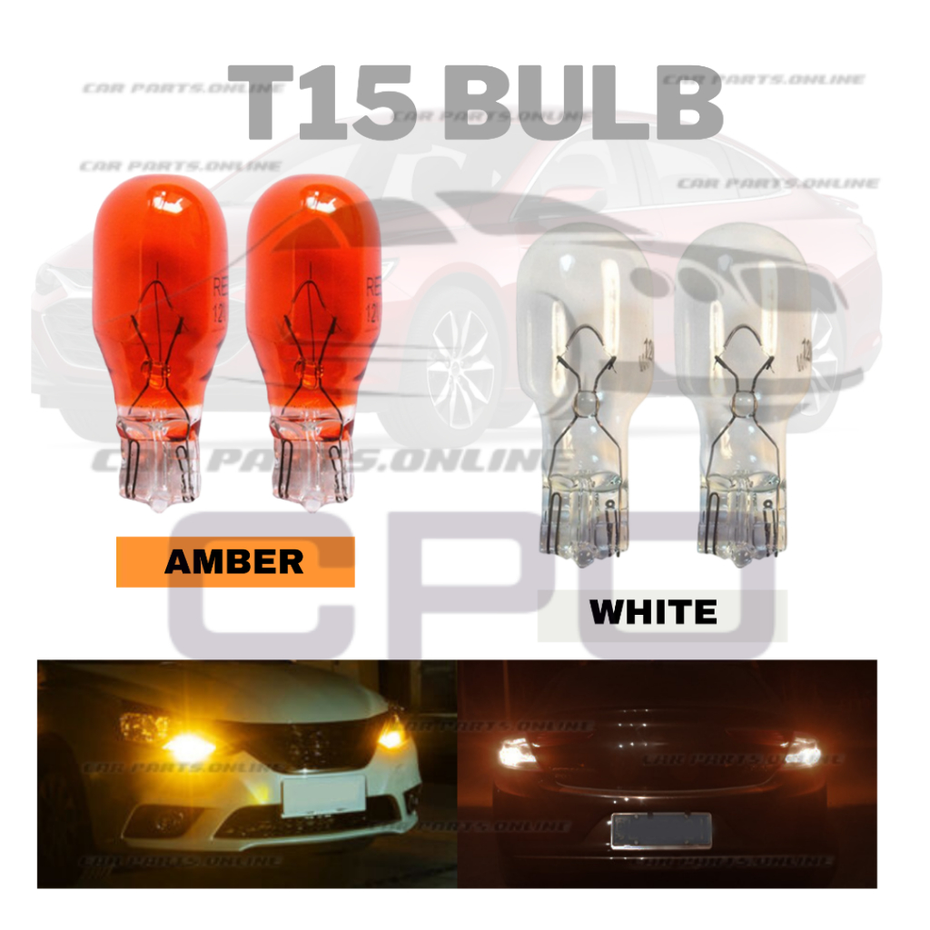 CPO Car Halogen Bulb T15 955 W16W 12V White/Amber Turn Signal ...