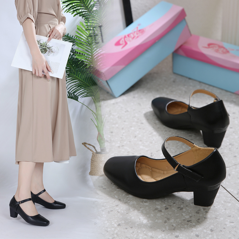 Black shoes for women with heels 2 inches EA-96F | Shopee Philippines
