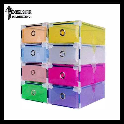 Excelsior Candy Color Shoe Box With Transparent Cover Hard Plastic Shoe ...