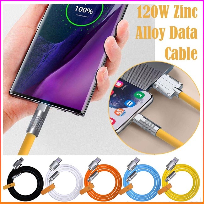 Original USB Liquid Silicone Cable Metal 6A Type C Fast Charge Cable ...