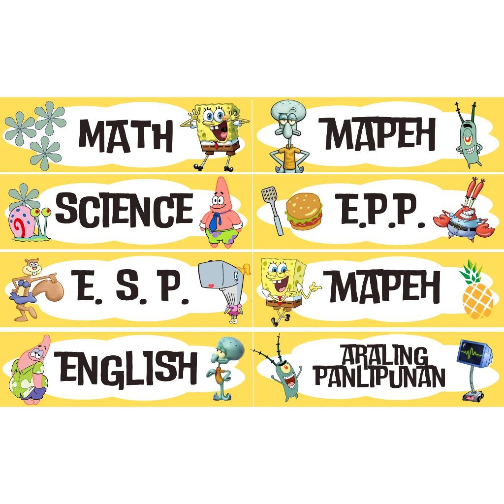 Subjects and Name Label Stickers for Kids | Shopee Philippines