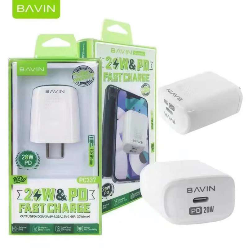 BAVIN PC337 PD 20W Fast Charging Charger Type-C Port Phone Charger ...