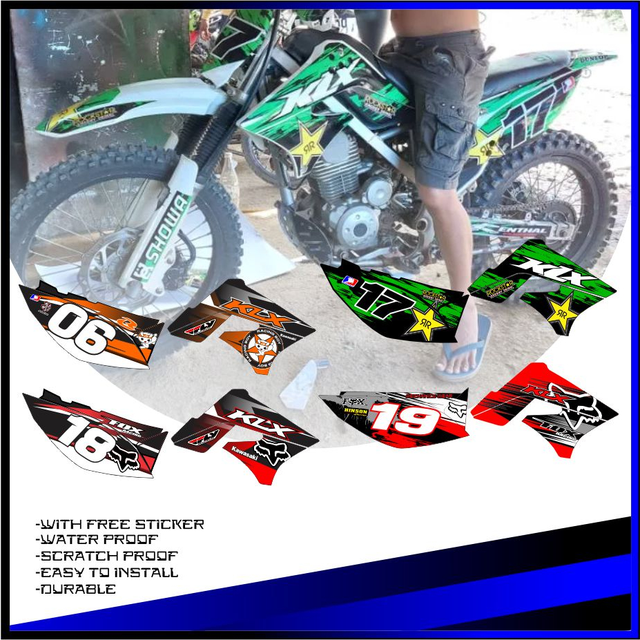 KLX 150s Small Kawasaki Side Cover set Sticker Decals Durable and High ...