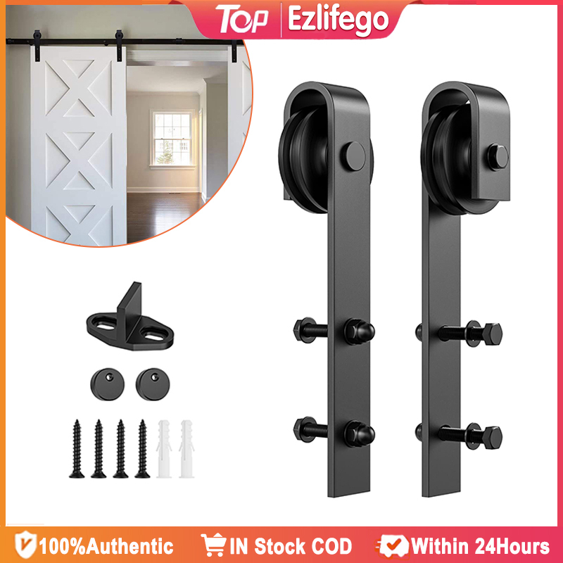 2Pcs Barn Door Hanging Rails Sliding Sliding Barn Door Hardware Hangers ...
