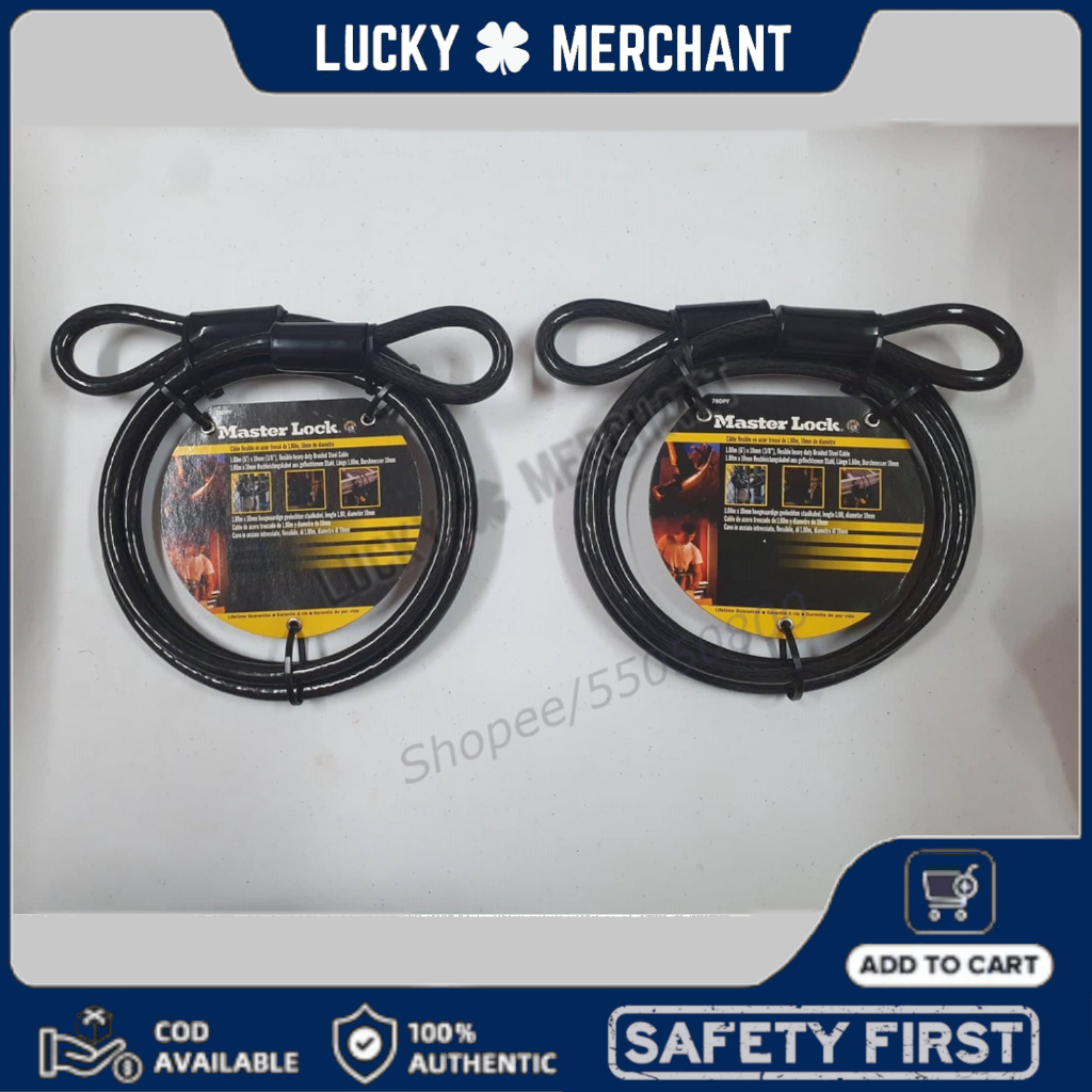 Master Lock 6 feet x 10mm Braided Steel Cable ( Buy 1 Free 1) 78DPF ...