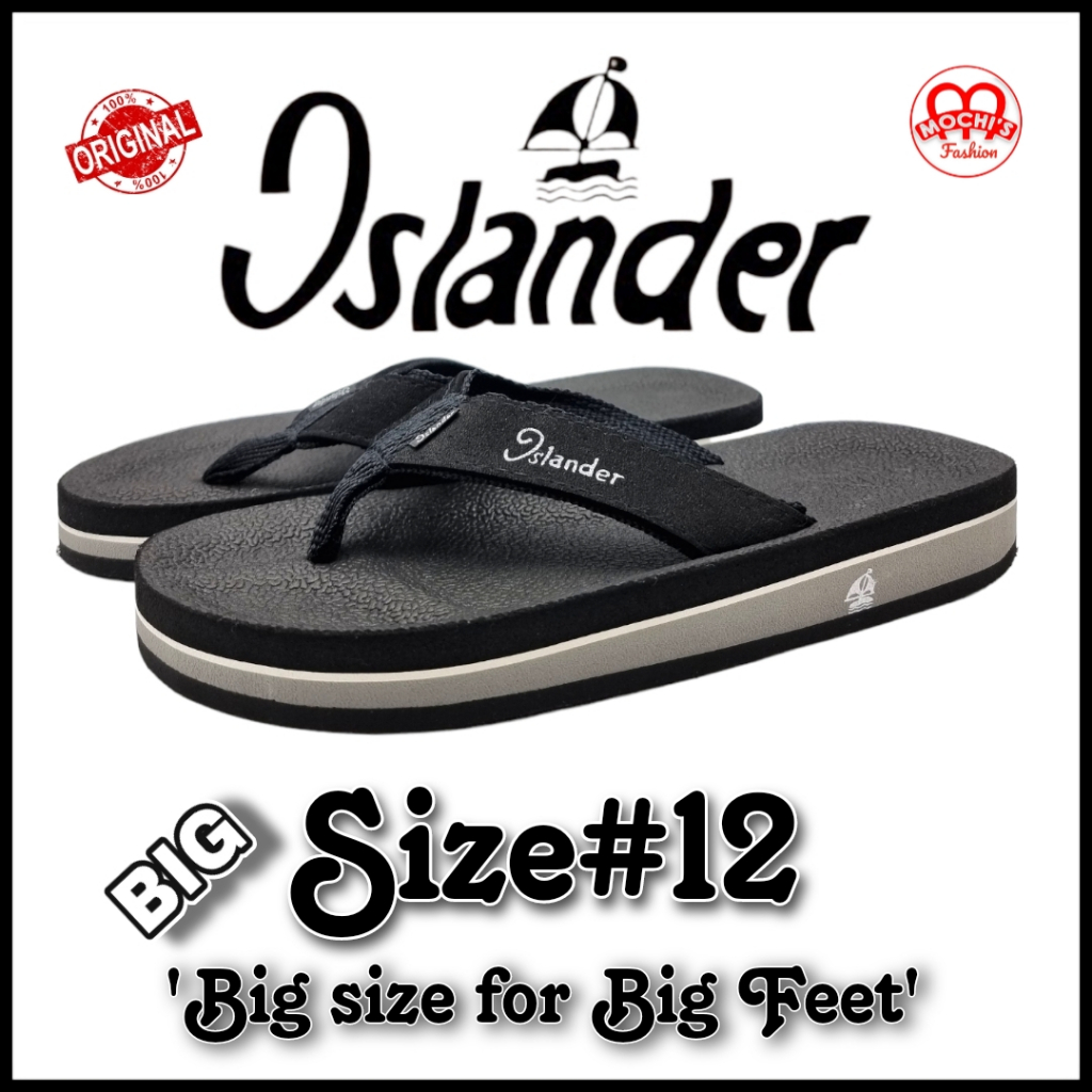 Islander Classic Men's special Size#12 'Black/Grey' Original slippers ...