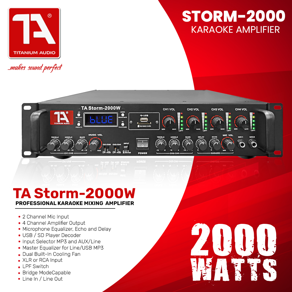 Titanium Audio Karaoke Mixing Amplifier Storm 2000W / Amplifier ...