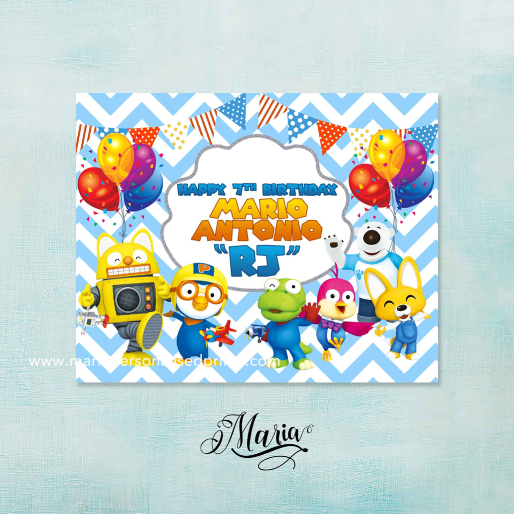Pororo Birthday Banner Backdrop | Shopee Philippines