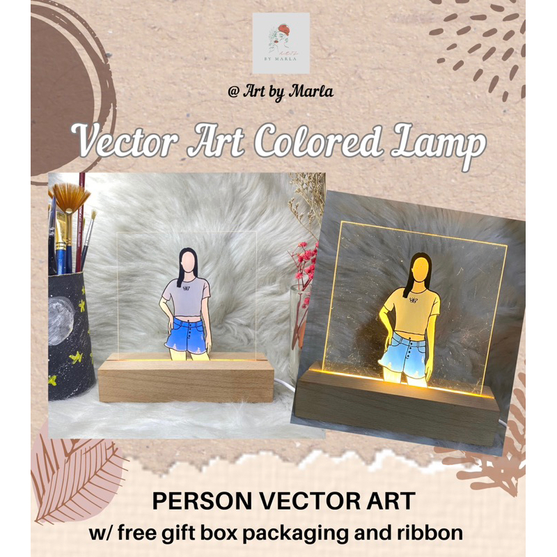 Customized Acrylic LED Lamp with Anime and Vector Art Painting with USB ...