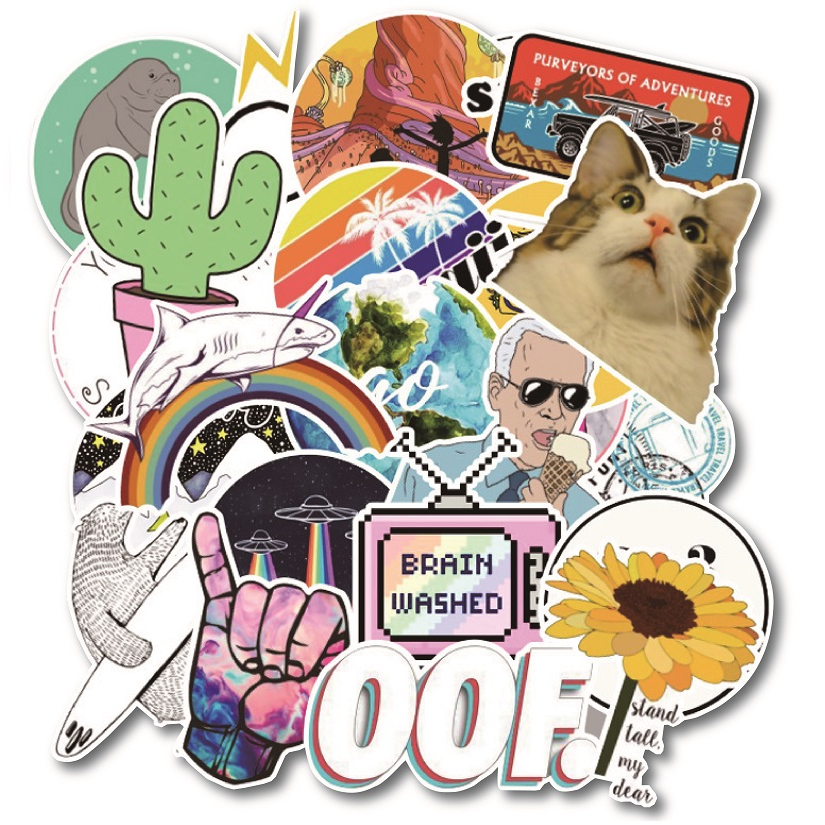 50pcs Graffiti Quotes Waterproof sticker set phone laptop suitcase ...
