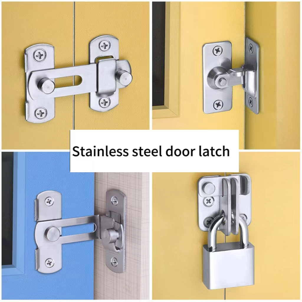 90Degree/180Degree Stainless Steel Door Latch Hasp Latch Lock Sliding ...