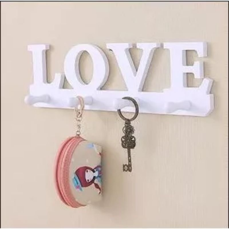Wall mounted key holder home key chain rack hanger with 4 hooks ...