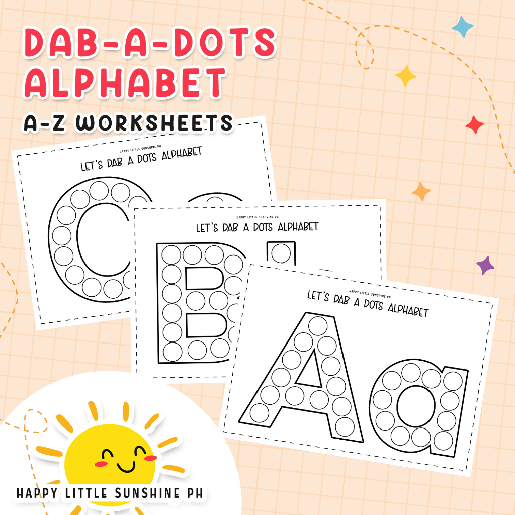 HLSPH | Do-a-dot Dab a dots alphabet, numbers, fruits worksheet | Fine ...