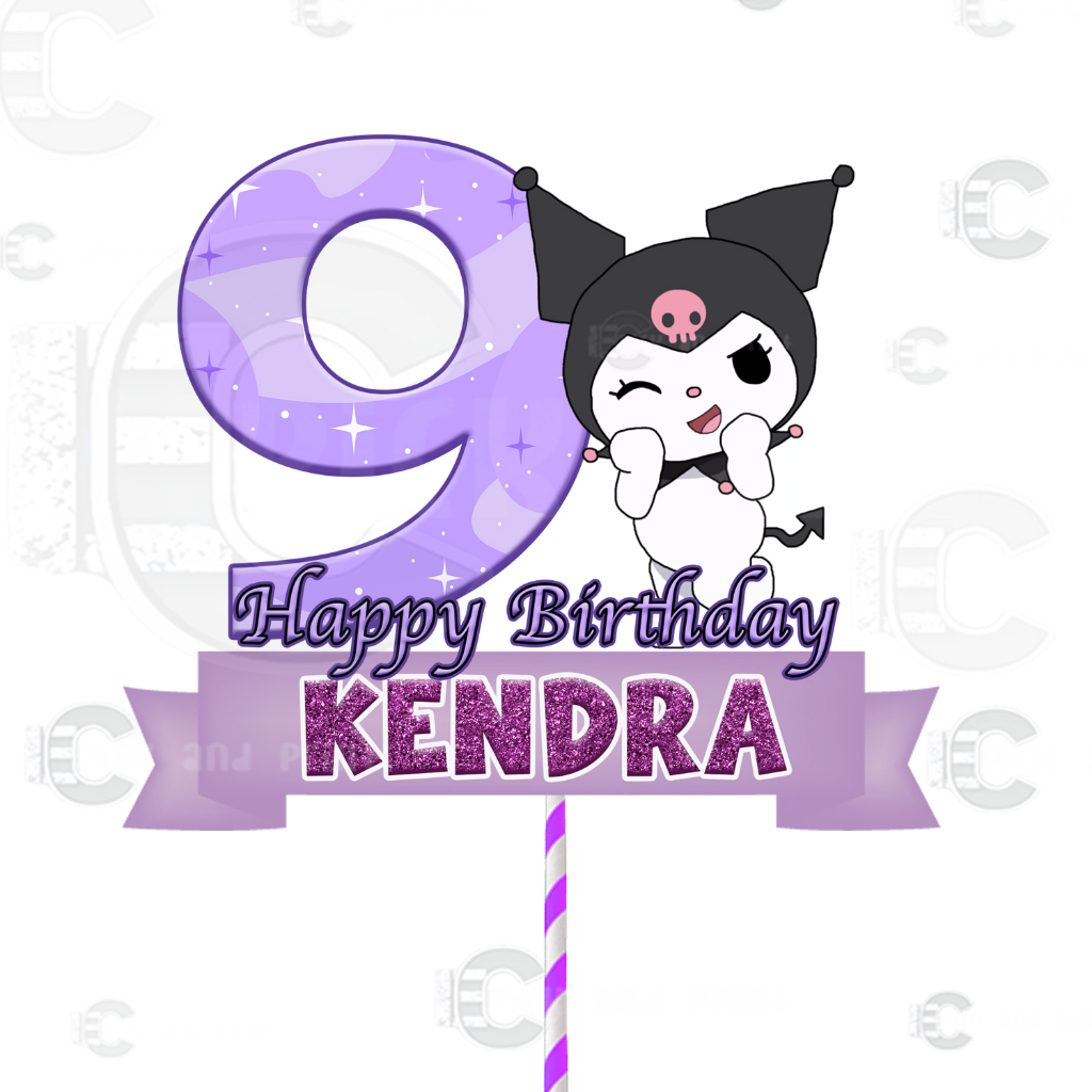 Personalized/Customized Sanrio Kuromi Theme Cake Topper for Party ...