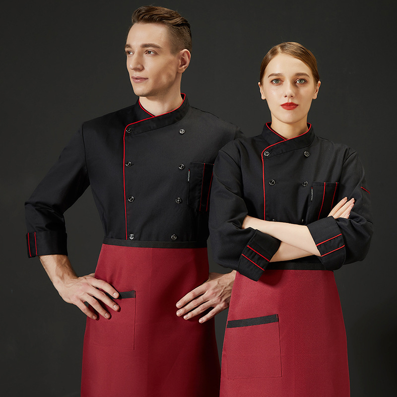 Chef Uniform for Men Long Sleeve Women Catering Uniform Chef Jacket ...