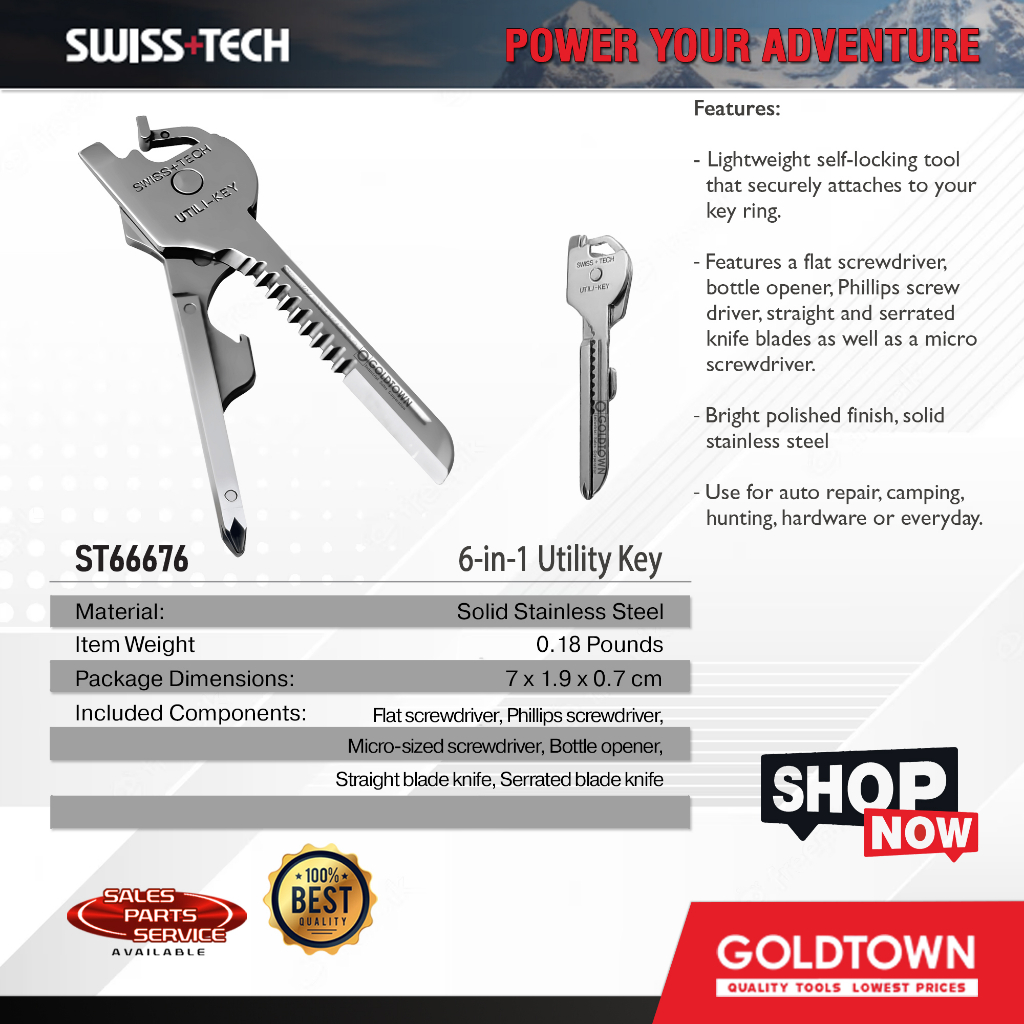 Original - Swisstech Multi-tool Key 6-in-1 ST66676 | Shopee Philippines