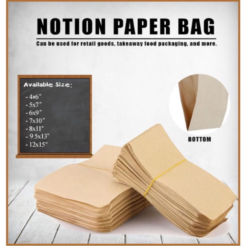 Small Notion Kraft Paper Bag 100 pcs | Shopee Philippines