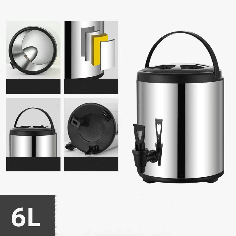 MilkTea Thermos Bucket Stainless Steel Double Insulator Milk Tea Juice ...