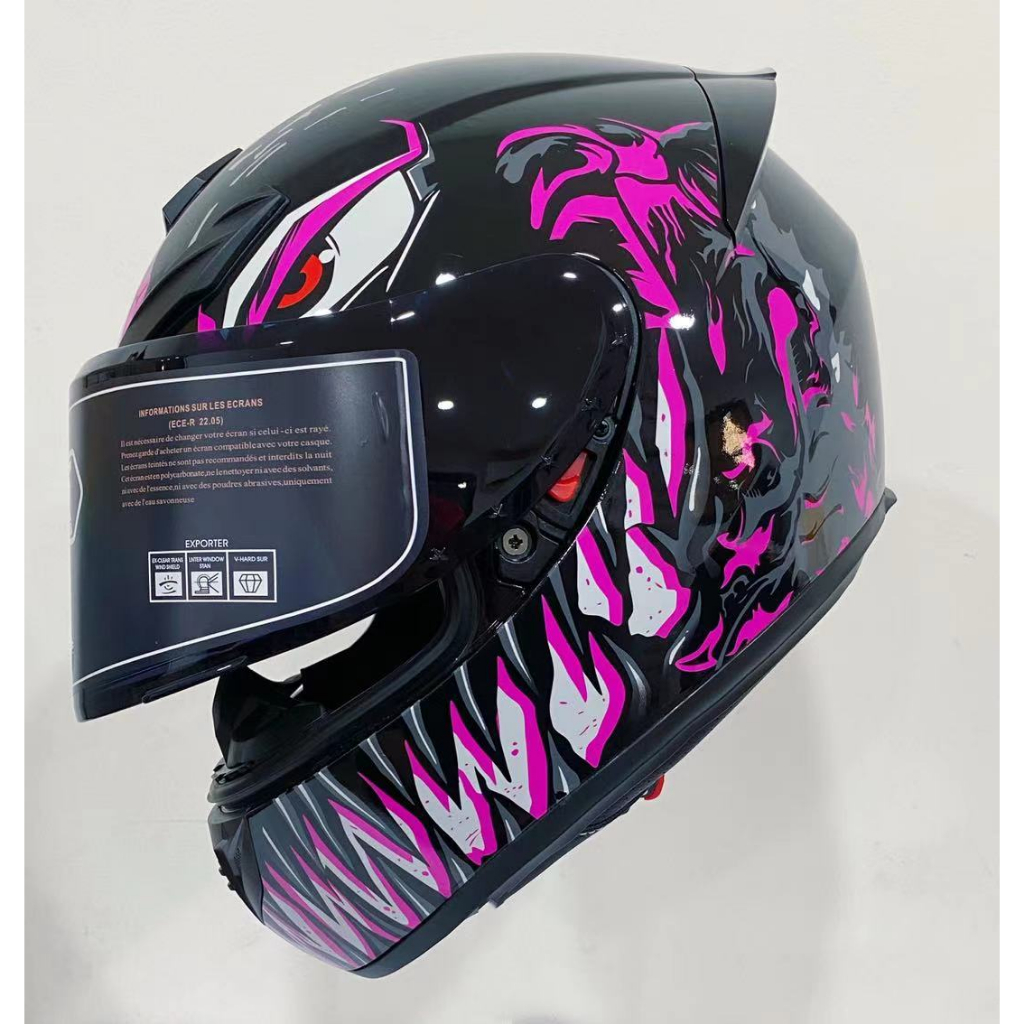 KCL-RXR MOTORCYCLE FULLFACE HELMET BLACK VISOR with BPS STICKER FOR ...