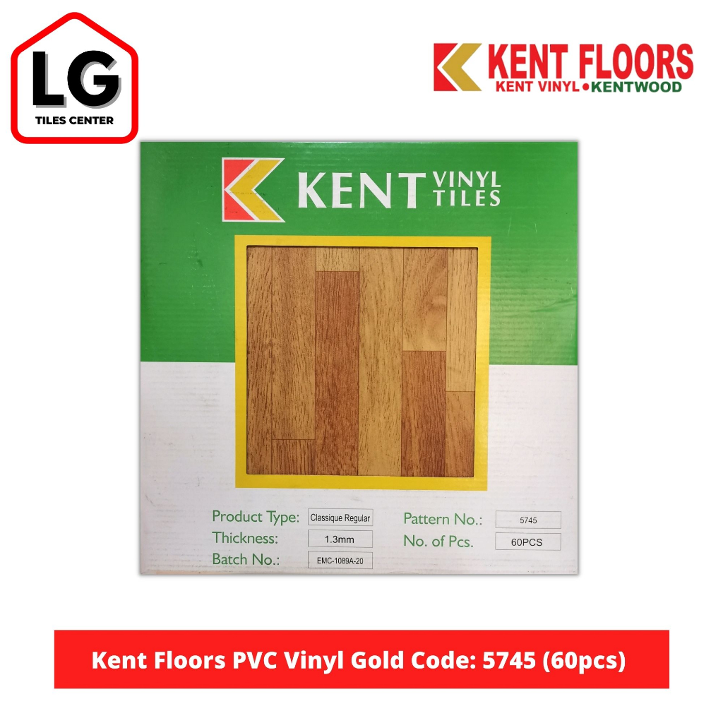 Kent Floors PVC Vinyl Tiles Code: 5745 30x30cm Thickness: 1.3mm (60pcs ...