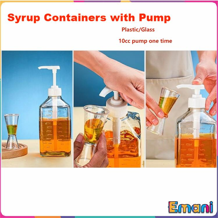 Emani Syrup Press Bottle Dispenser Pump Syrup Pump Plastic Glass ...