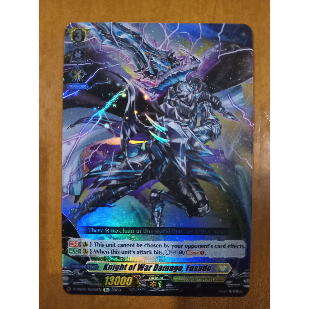 CFV Knight of War Damage, Fosado Re D-SS05 Cardfight Vanguard English Keter Sanctuary | Shopee ...
