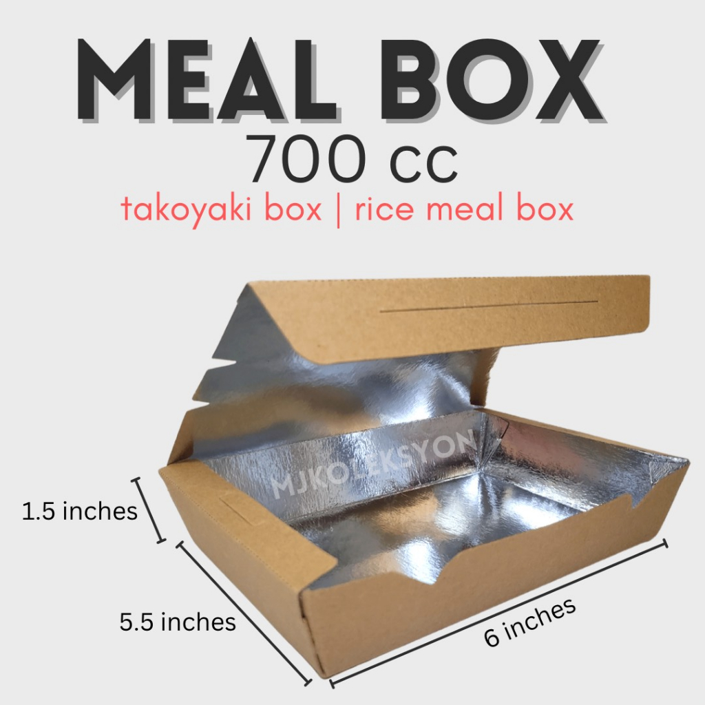 50pcs Lunch Box LB1 and 700c Meal Box Foil Laminated 50pcs and 100pcs ...