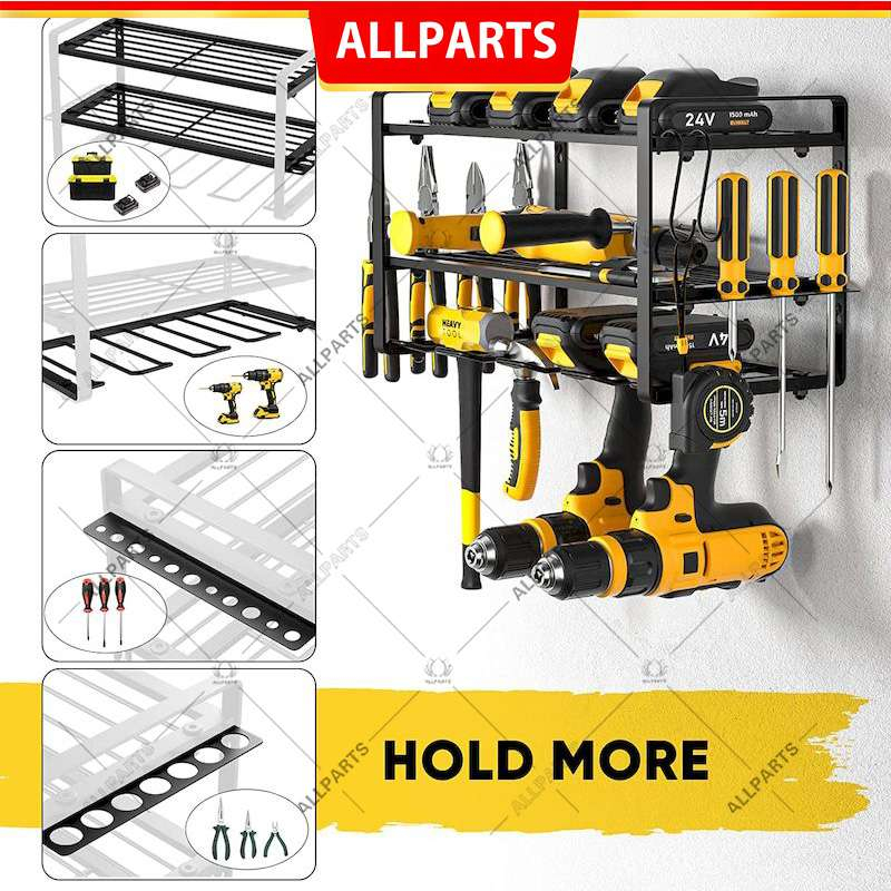 Hand Power Tool Organizer Rack Wall Mounted Floating Tool Shelf ...
